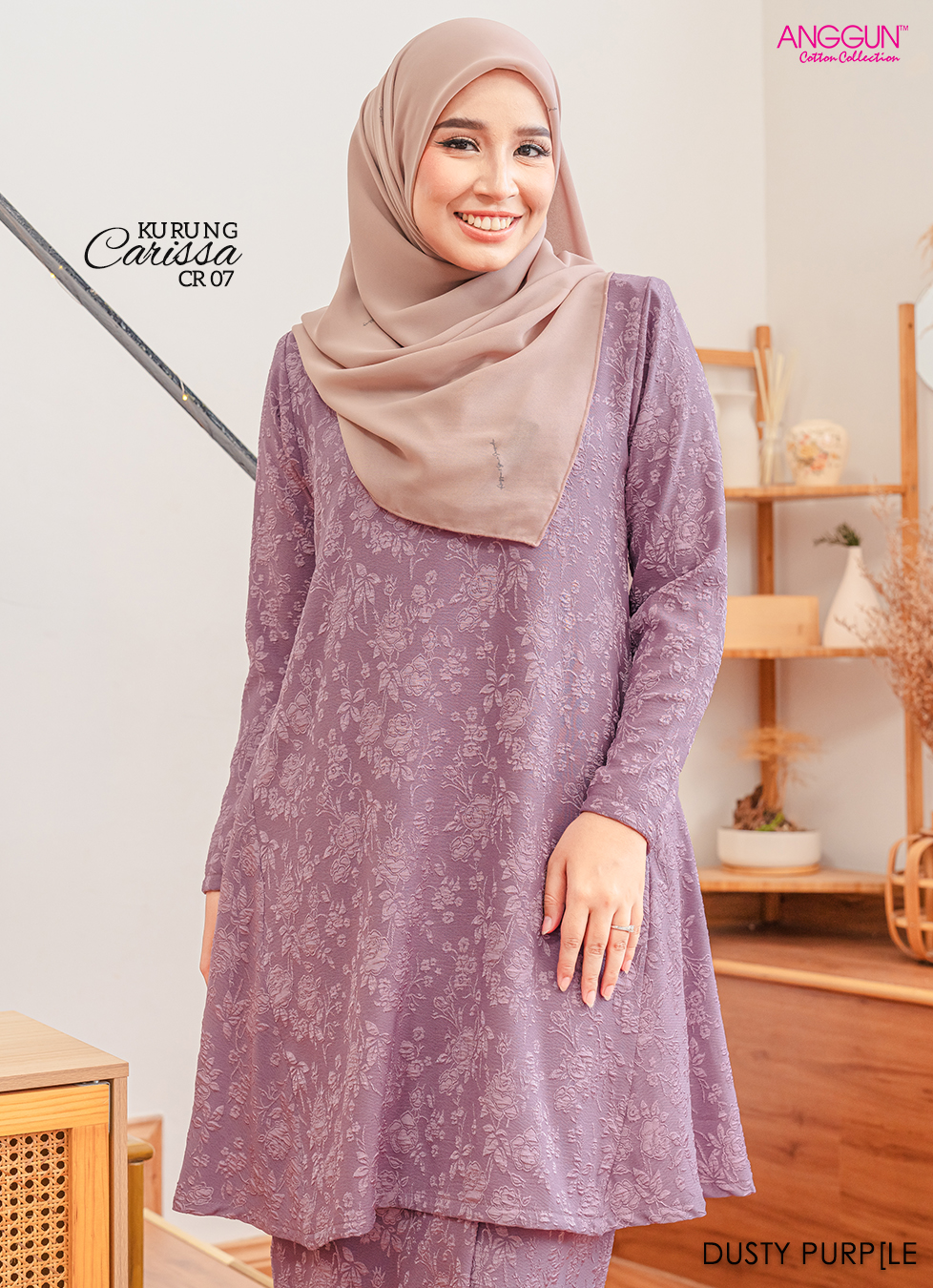 Anggun Cotton Collection | Baju Kurung Selembut Kapas | WAREHOUSE LAVENDER PLAIN COLLECTION BAJU ...