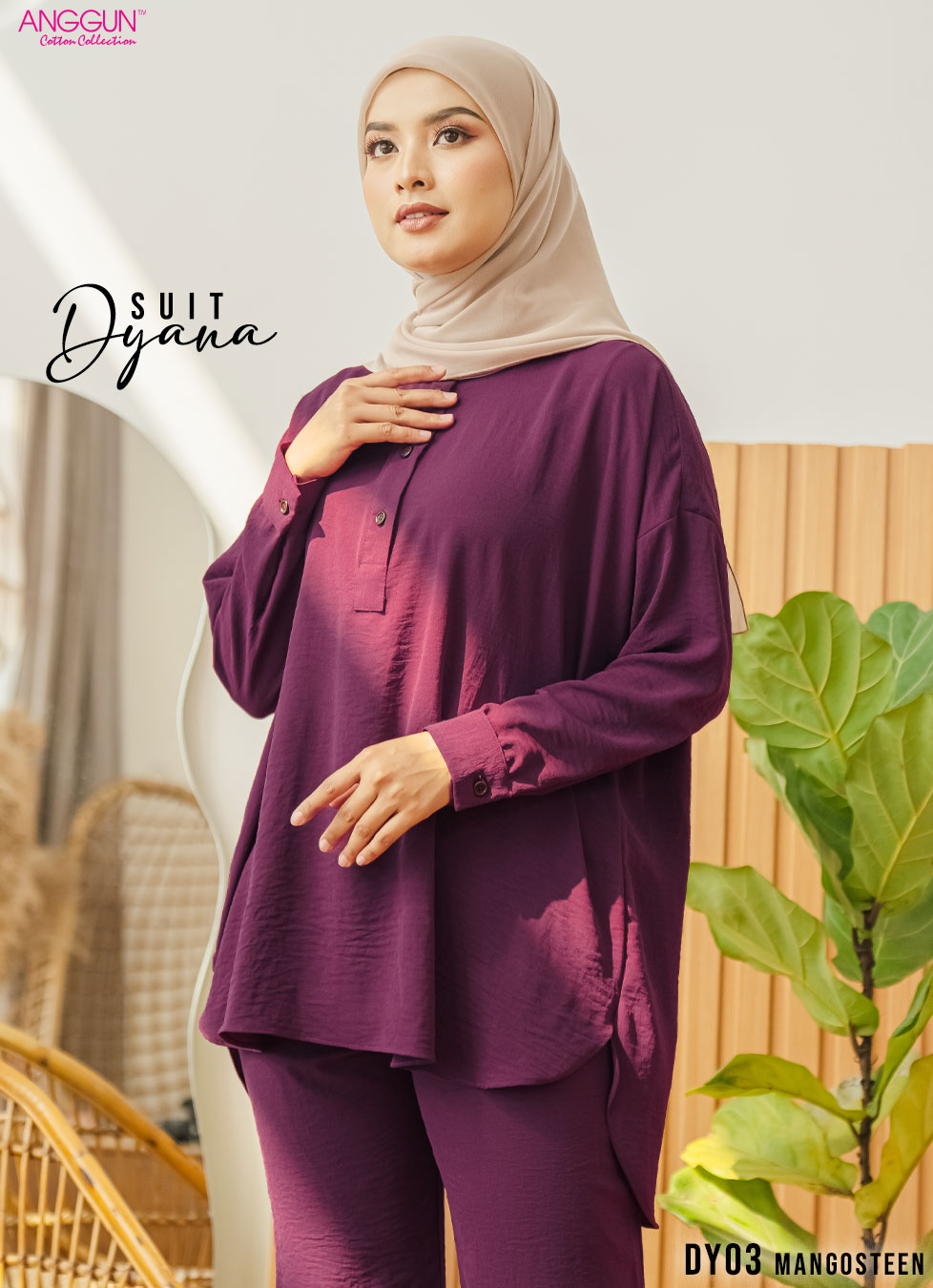 Anggun Cotton Collection | Baju Kurung Selembut Kapas | WAREHOUSE LAVENDER PLAIN COLLECTION SUIT ...